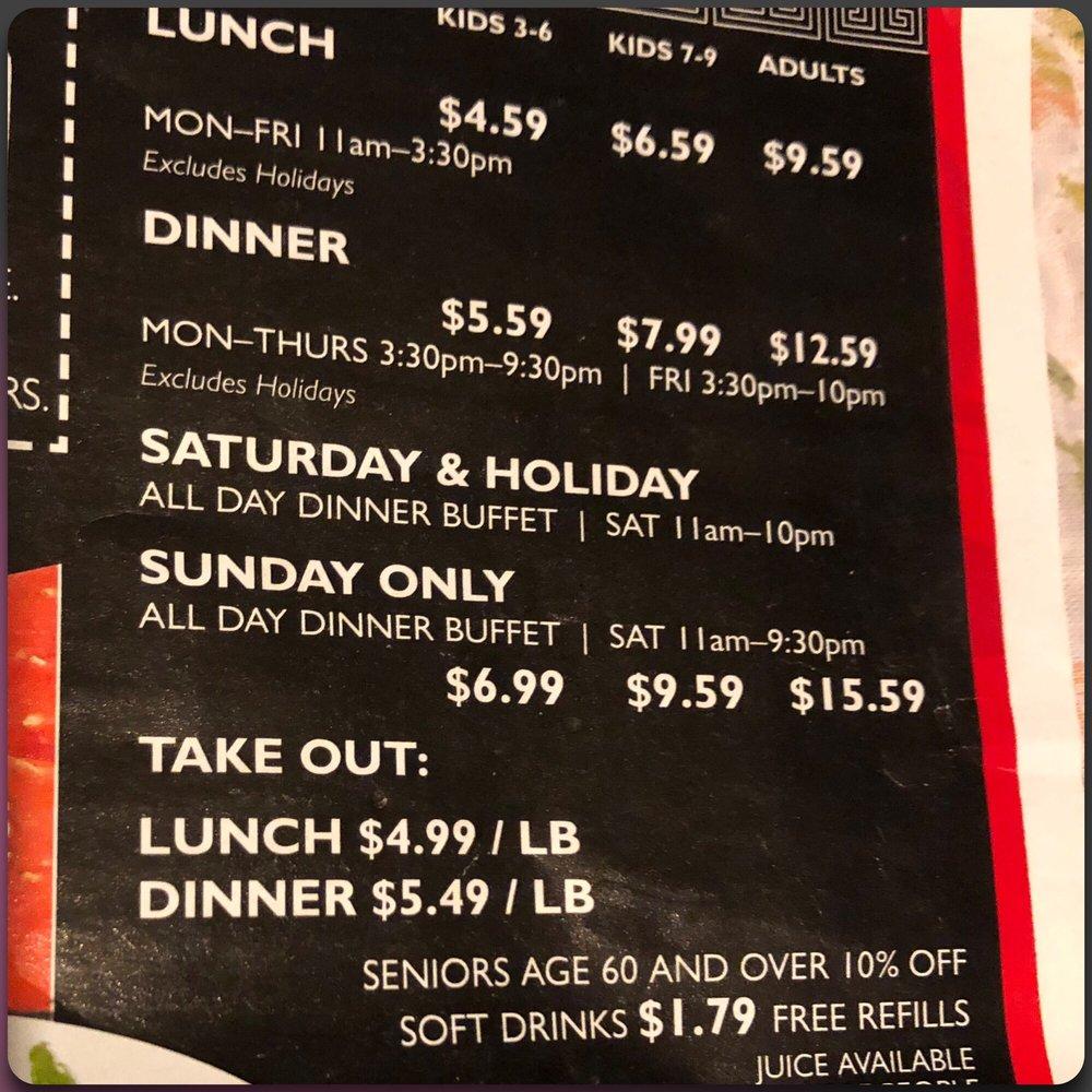 Menu at Mandarin Super Buffet restaurant, Phoenix, W Bethany Home Rd