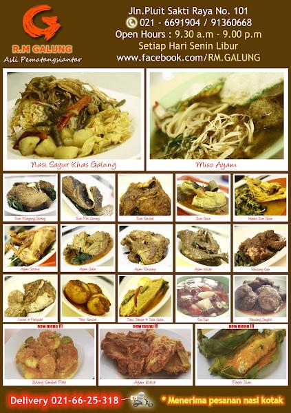 Menu at Nasi Galung @Pluit restaurant, Jakarta