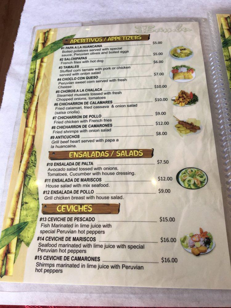 Menu at Bambu Restaurant & Steakhouse, Port Chester