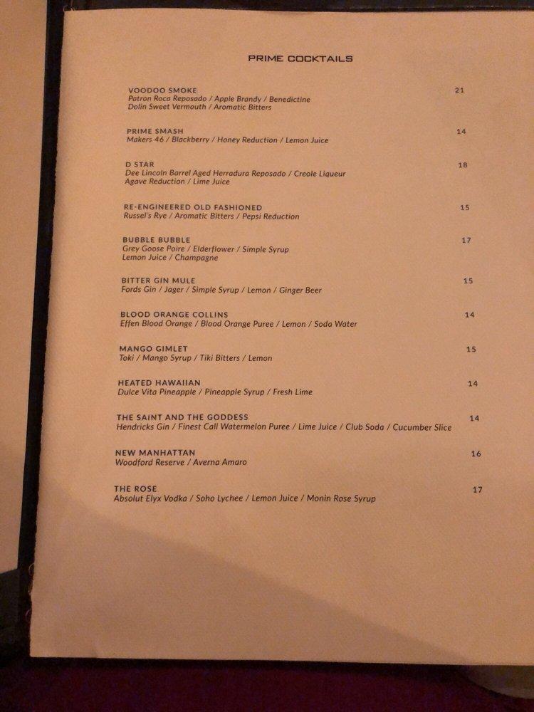 Menu at Dee Lincoln Prime restaurant, Frisco