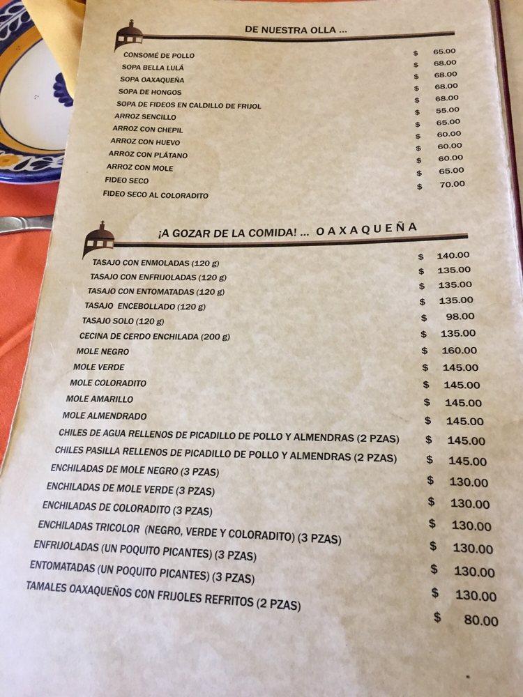 Carta del restaurante Doña Lulá (Coyoacan), Ciudad del México, Av ...