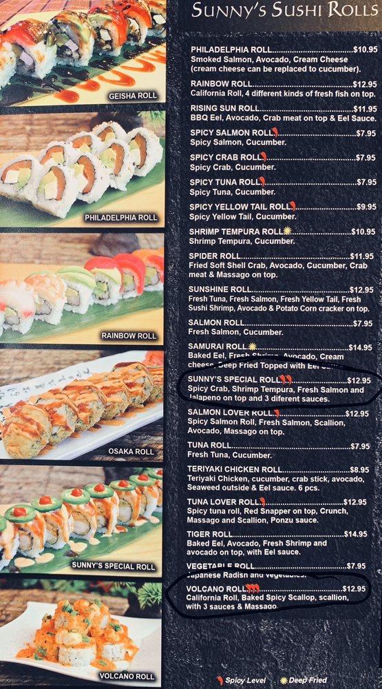 Carta del restaurante Sunny's Sushi, Horizon City
