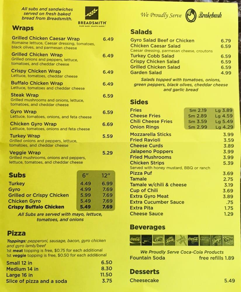 Menu at Taste Of The Windy City restaurant, Appleton