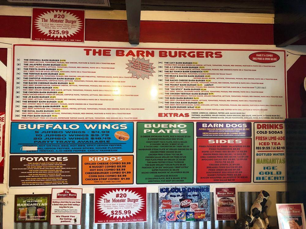Menu at The Burger Barn, Manvel, Hwy 6