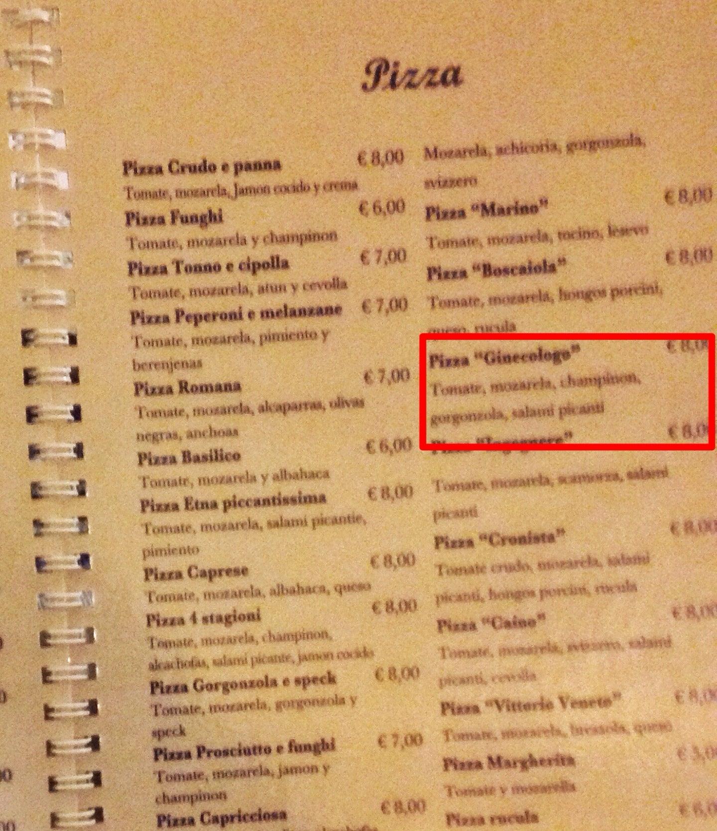 Speisekarte von Windsurf pizza, Brindisi