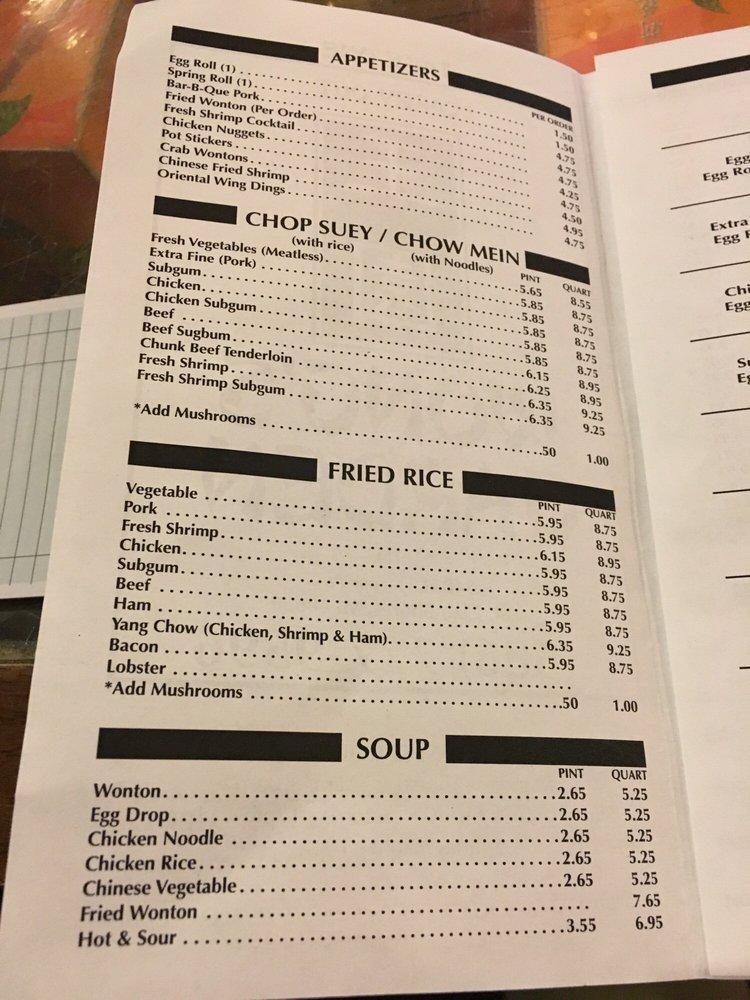 Menu at Wong's Garden restaurant, Saint Clair Shores