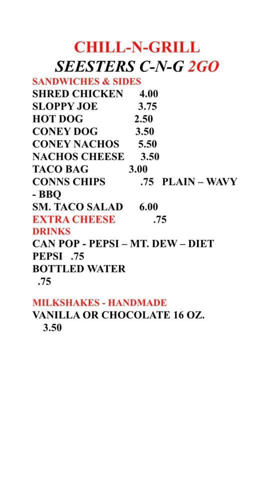 Carta del restaurante Ceramics Chill N Grill, Crooksville