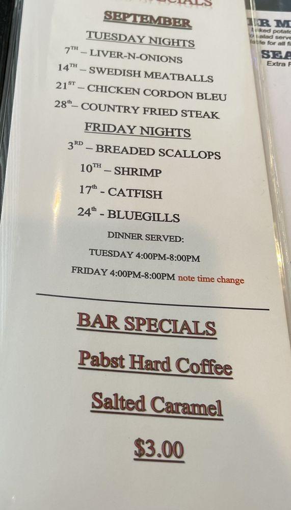 Menu at Fraternal Order of Eagles pub & bar, Merrill