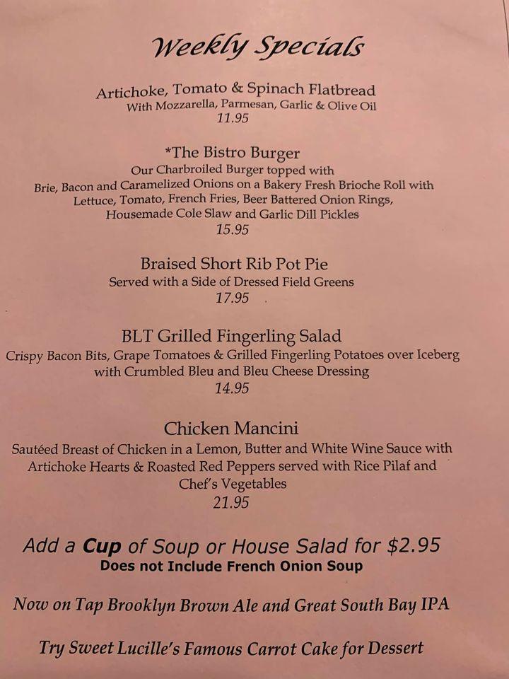 Menu at Old Street Restaurant and Bar, Smithtown
