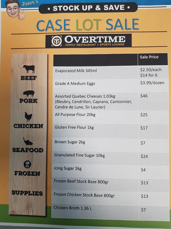 Menu at Overtime pub & bar, Shaunavon