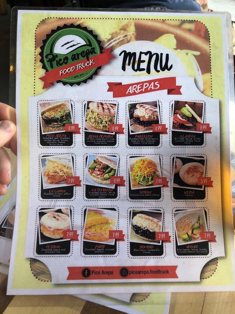 Menu at Pico Arepa, Denver