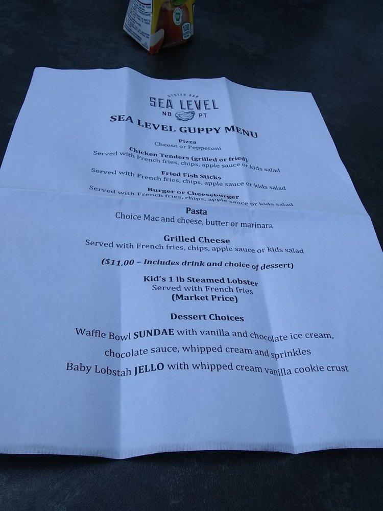 Menu at Sea Level Oyster Bar NBPT, Newburyport