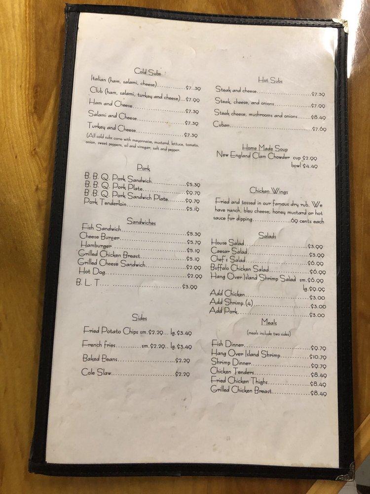 Menu at Island Outpost restaurant, USA, W Ozello Trail