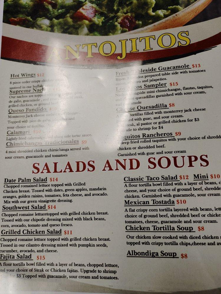 Menu at Los Arcos Mexican Restaurant, La Quinta, Washington St ste 2I