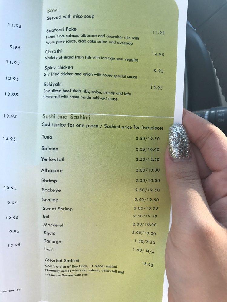 Menu at Bento-ya Goemon restaurant, Issaquah