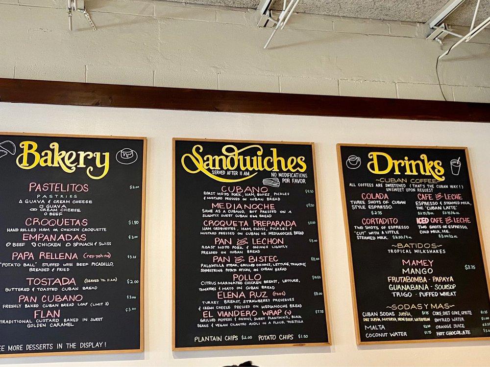 Menu at Buena Gente Cuban Bakery, Decatur, Clairmont Rd