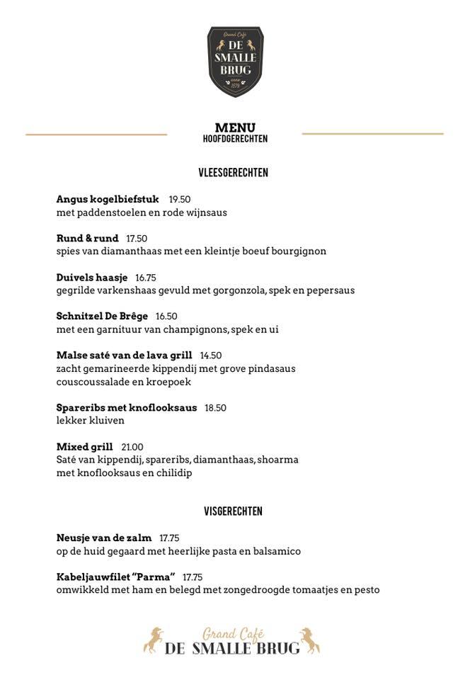 Speisekarte von Grand Café De Smalle Brug, Stiens