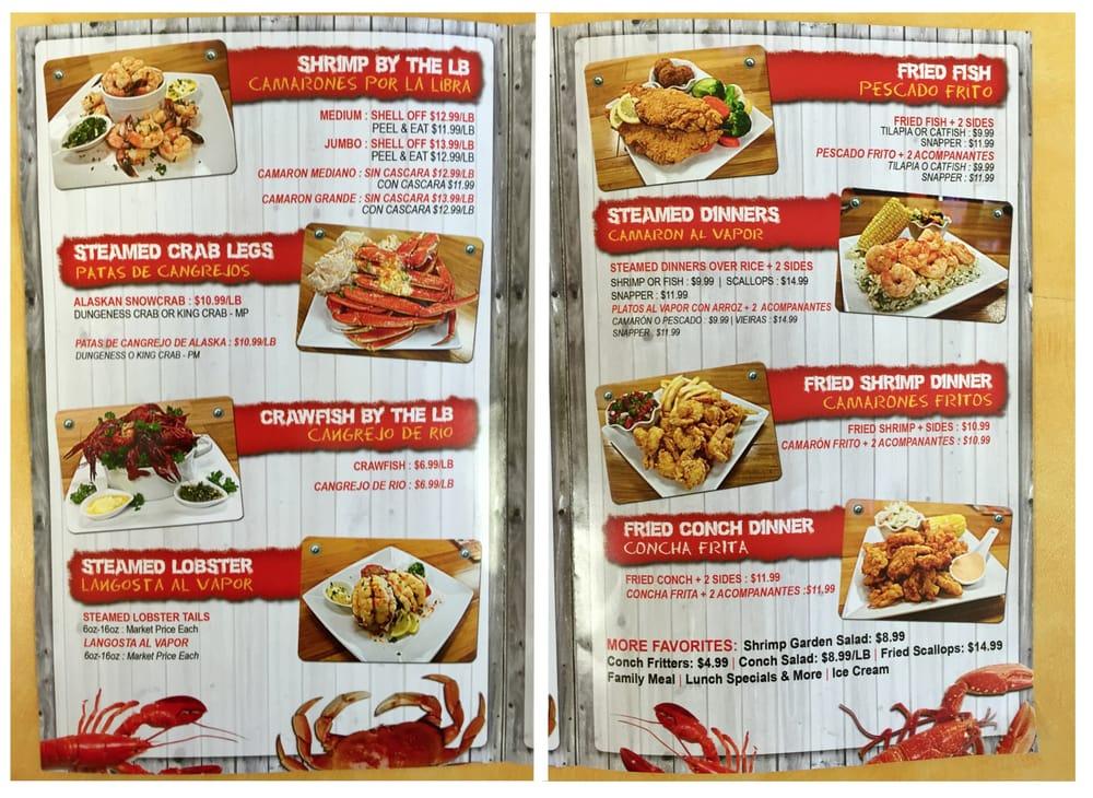 Menu at Mr. Shrimp restaurant, Palm Springs