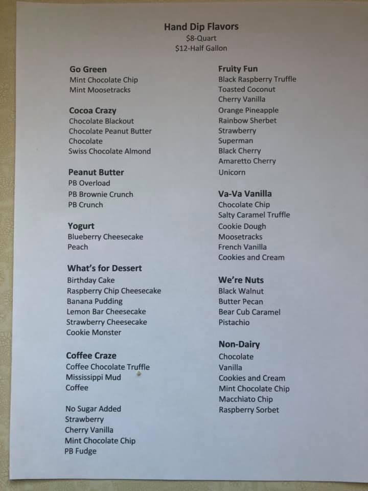 Menu at Oser's Dairy & Deli restaurant, Canal Fulton