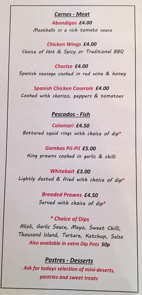 Menu at Royal George Skelton pub & bar, Saltburn-by-the-Sea