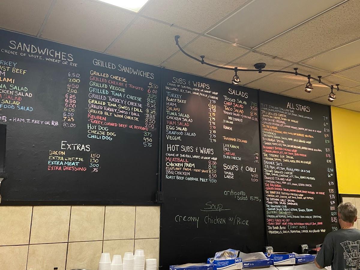 Menu at The Sandwich Shoppe restaurant, Rutland, 56 1/2 Merchants Row