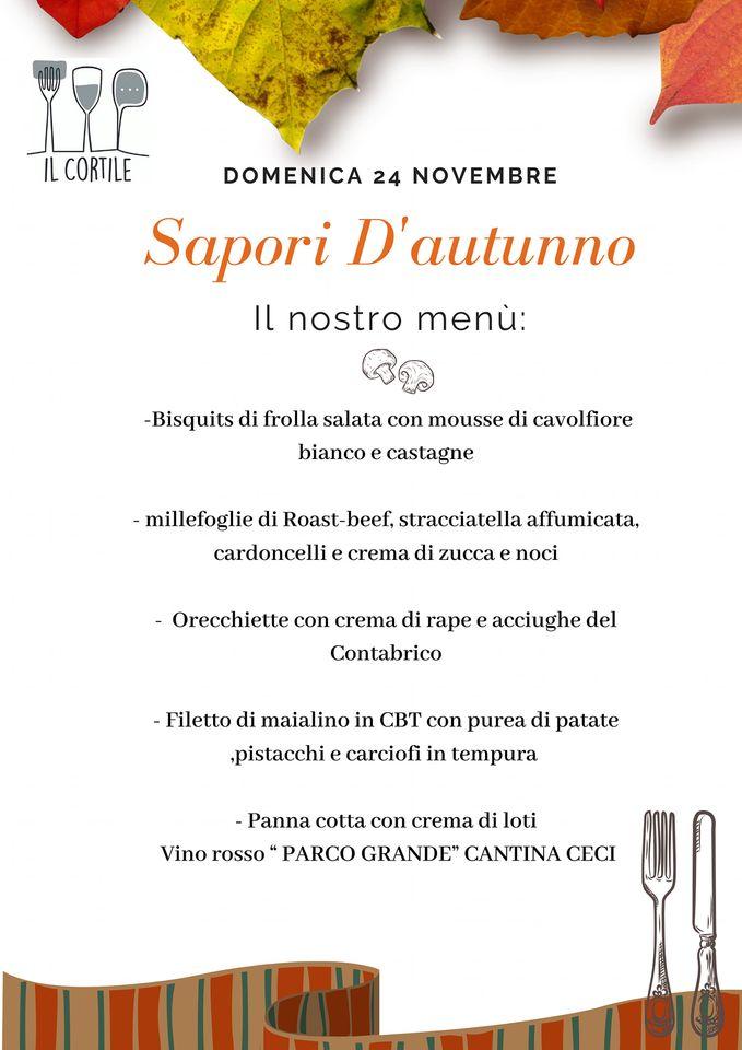 Menu at il cortile restaurant, Andria