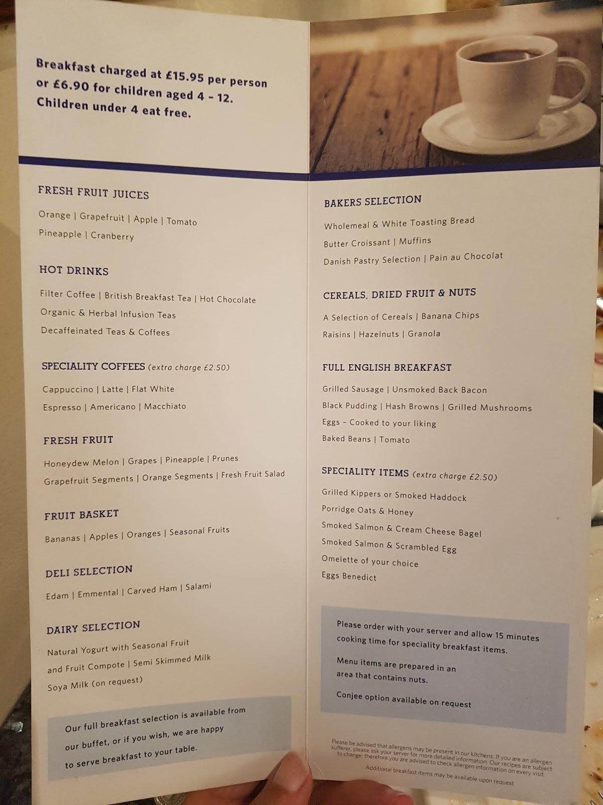 Menu at Terrace restaurant, Crawley Down