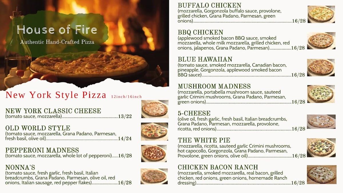 Menu at House of Fire Pizza -West pub & bar, Fairbanks