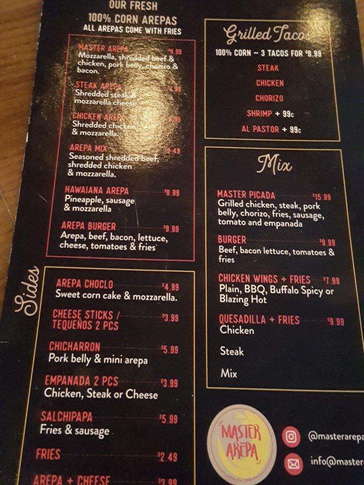 Carta de Master Arepa, Estados Unidos