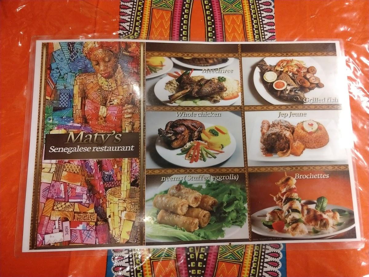 Menu at Maty's Cuisine restaurant, Detroit