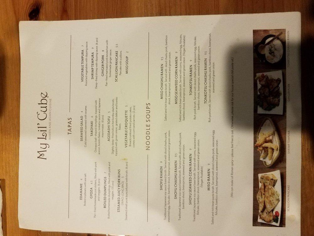 Menu at My Lil' Cube restaurant, Puyallup