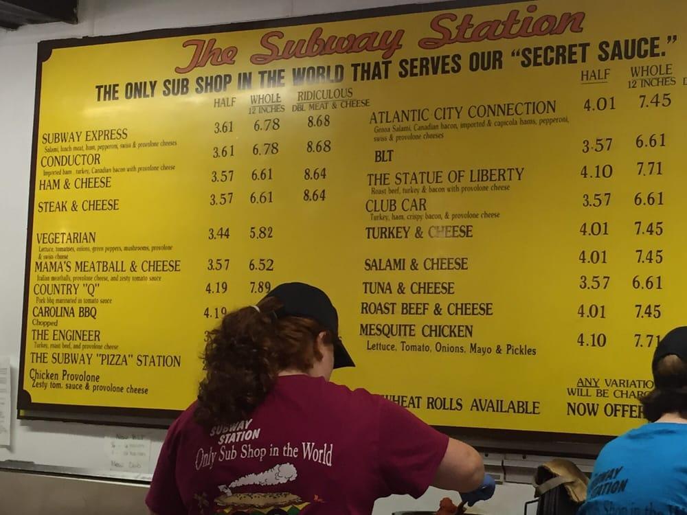 Menu at Subway Station fast food, Newport News