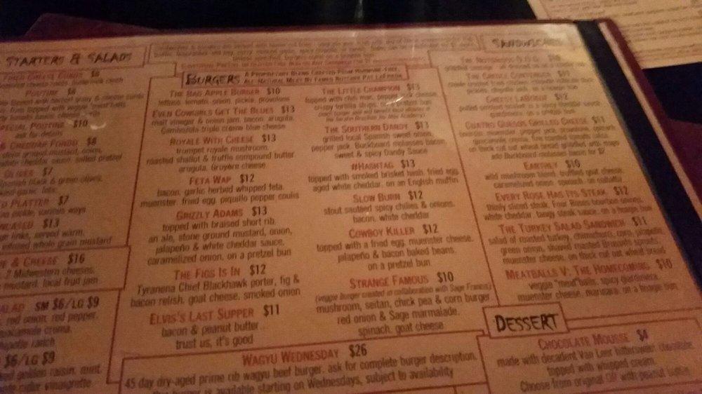 Menu at The Bad Apple pub & bar, Chicago