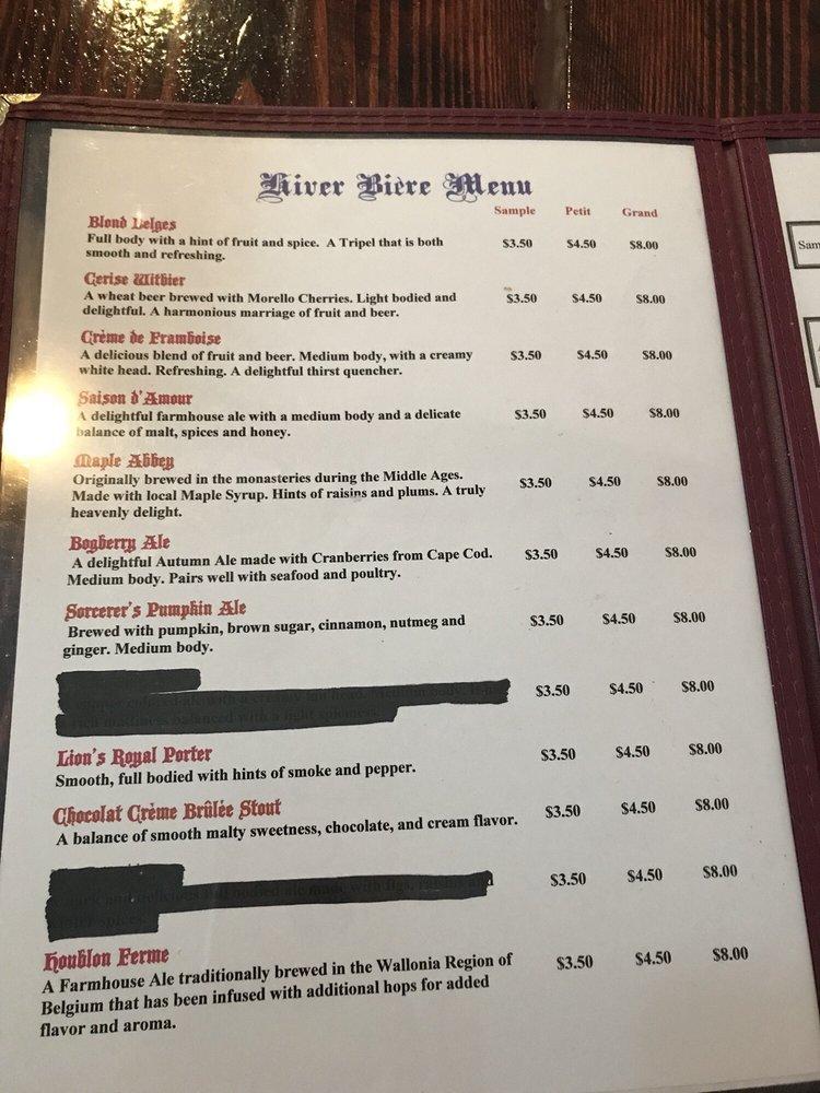 Menu at Red Hawk Brewing, Syracuse