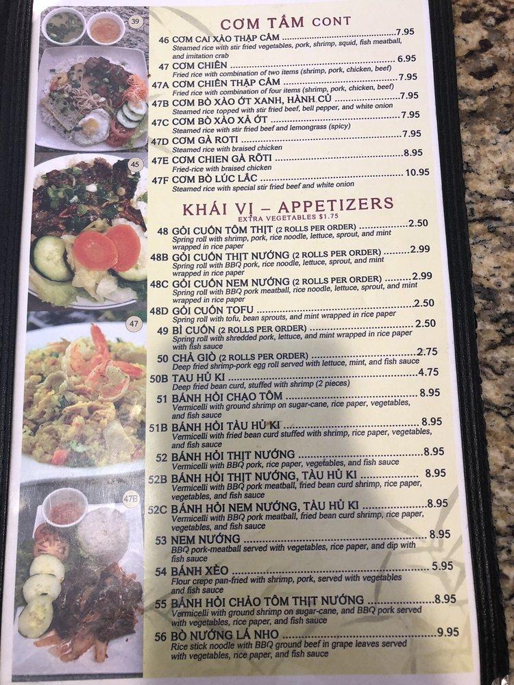 Menu at Da Vàng Restaurant, Phoenix