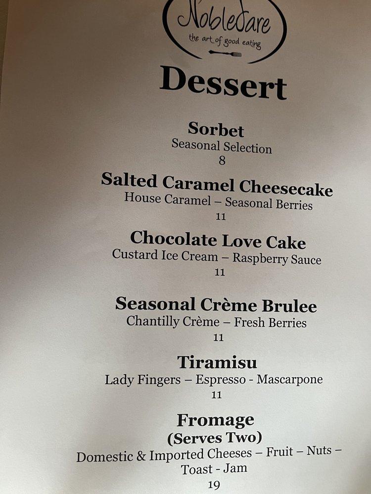 Menu at Noble Fare pub & bar, Savannah