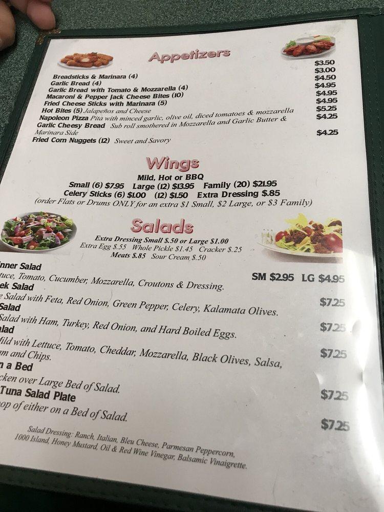 Menu at Pizza Peddler pizzeria, Midway