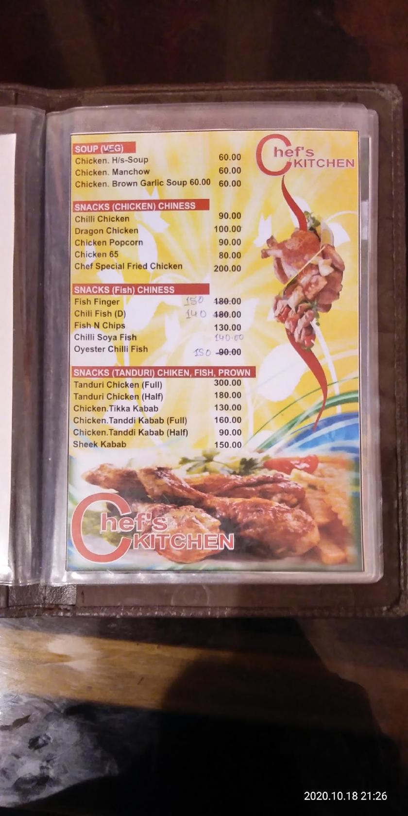 Menu at HAWA MAHAL, Matia