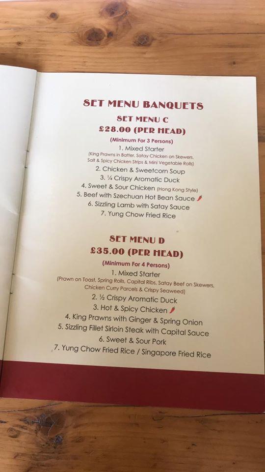 Menu at Moon Bay restaurant, Helston, Gweek