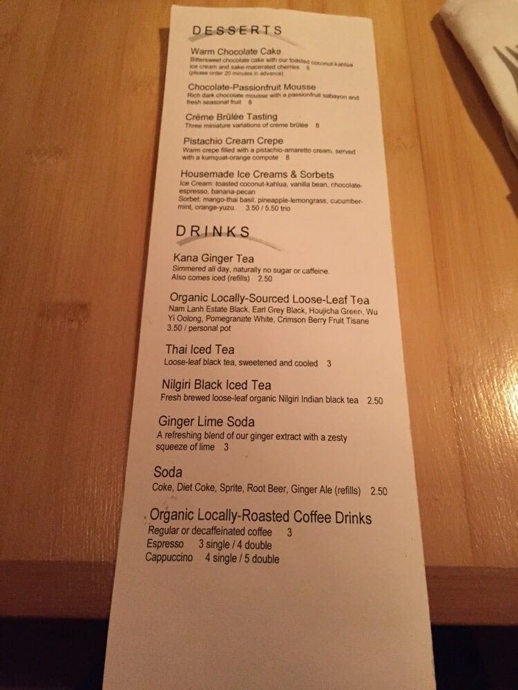 Menu at Pacific Rim By Kana restaurant, Ann Arbor