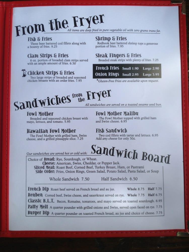 Menu at Tav pub & bar, Ellensburg