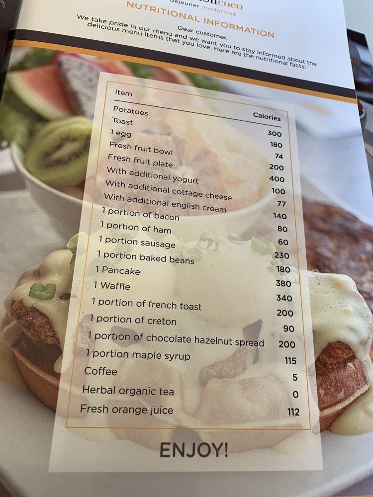 Menu at Allô mon Coco restaurant, Laval, 239 Boul Samson Ouest A