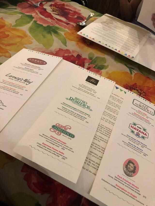 Menu at Cafe Adriatico, Manila, M. Adriatico St