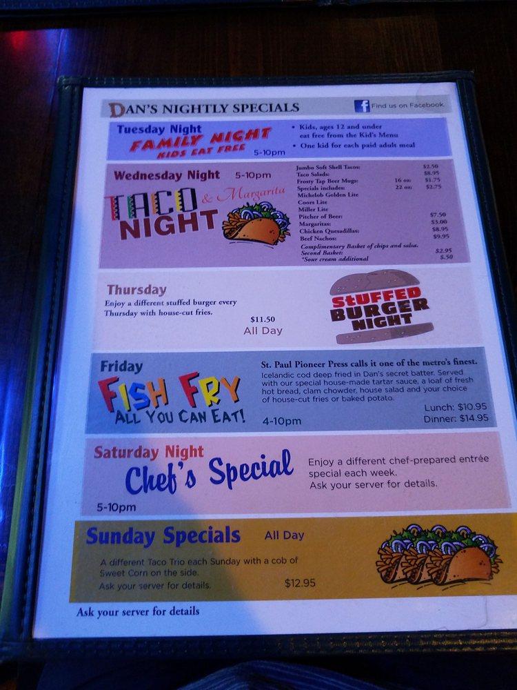 Menu at Dan's Bar and Grill, New Trier