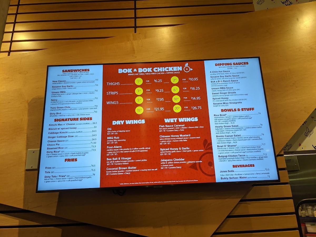 Carta del restaurante Bok a Bok Chicken - Kirkland @ Totem Lake, Kirkland