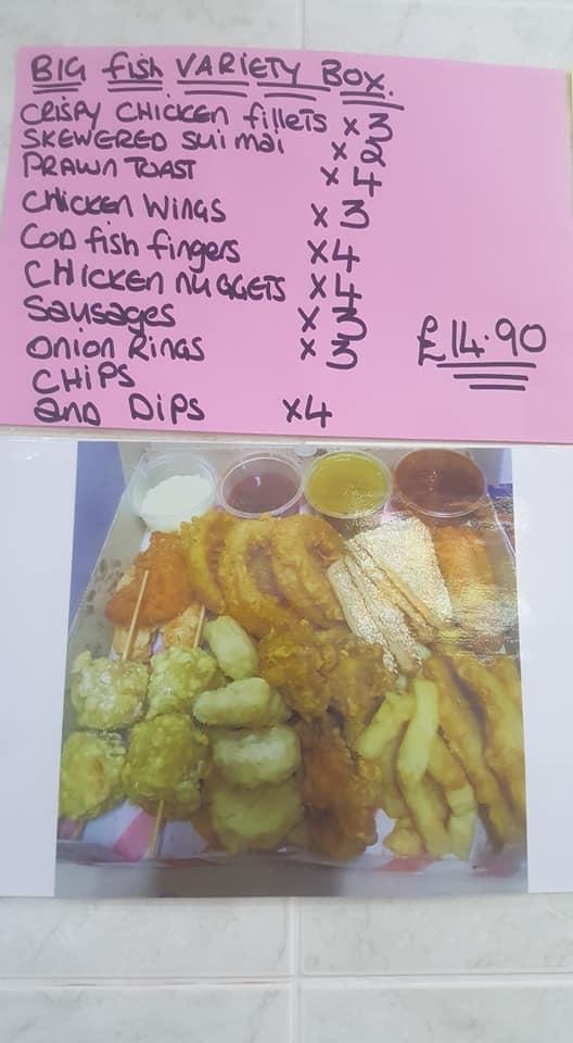 Menu at BIG FISH restaurant, Wallasey