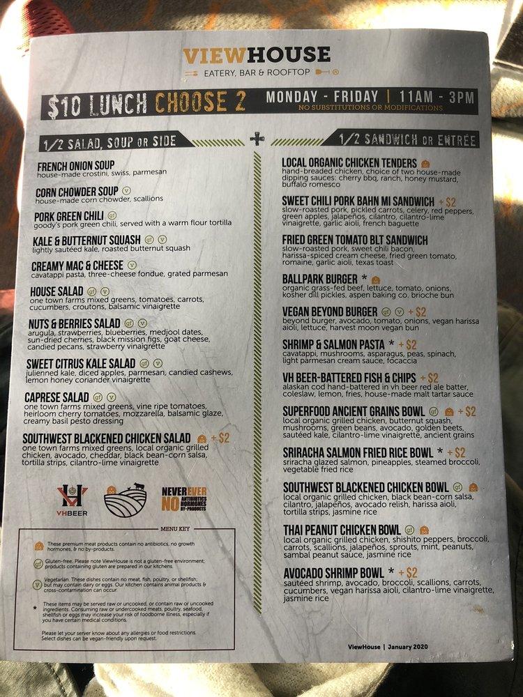 Menu at ViewHouse pub & bar, Colorado Springs
