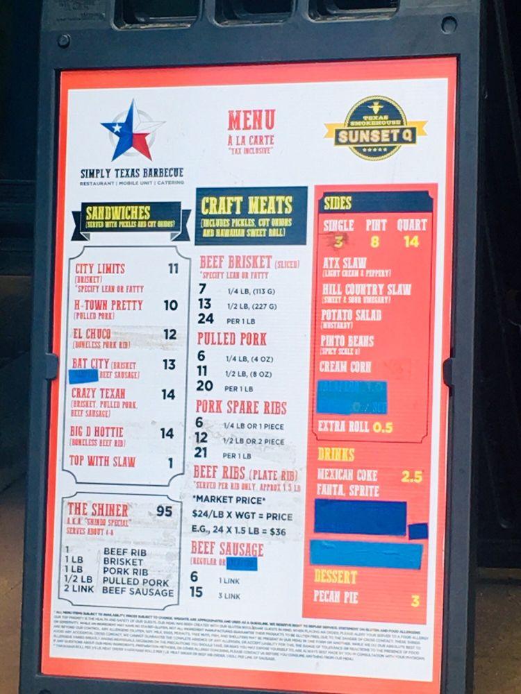 Menu at Sunset Smokehouse BBQ, Wahiawa, 23 S Kamehameha Hwy