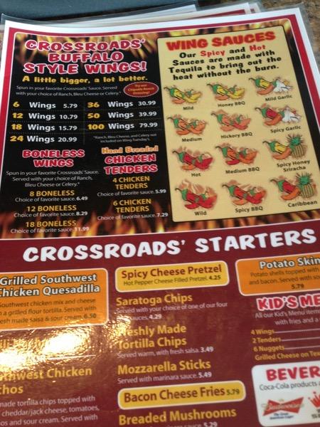 Menu at Crossroads Sports Bar & Grill, Cincinnati
