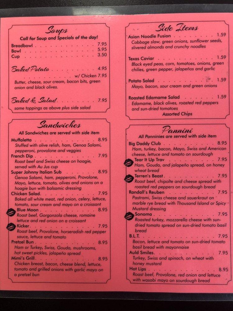 Menu at Lucy's Two cafe, McAlester